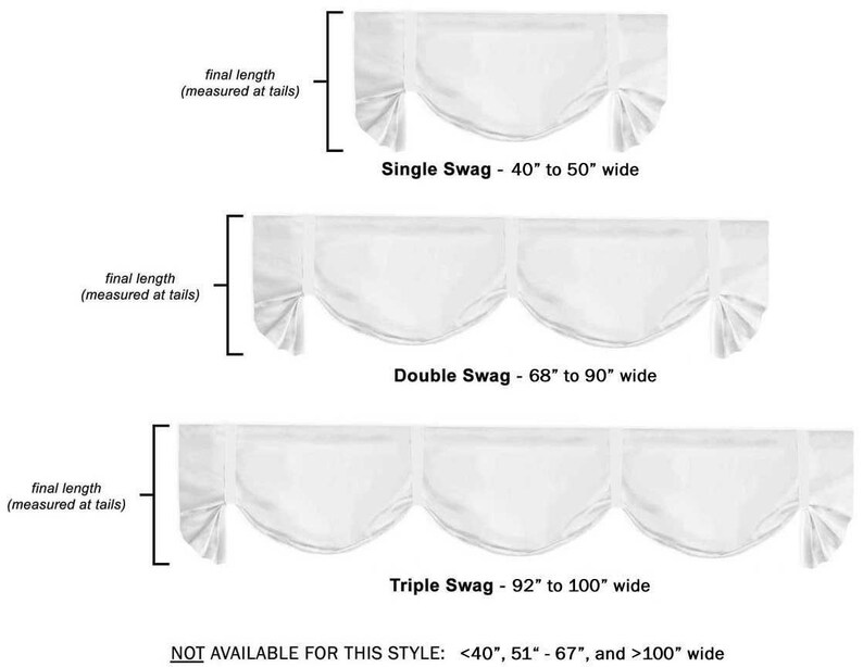 Custom Balloon Shade Valance With Swags; Single to Extra Wide Window ...