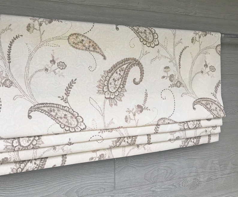 Lined Brown and Ivory Faux Fake mock Roman Shade Valance - Etsy Lined Brown and Ivory Faux Fake mock Roman Shade Valance - Etsy