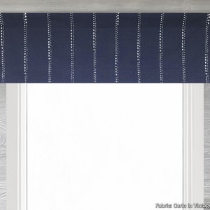 Lined Flat Valance Dark Blue and White Stripe Valance, Modern Living ...