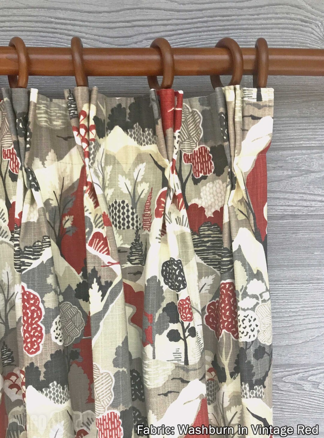Washburn in Vintage Red Pinch Pleat Drapery Panel Pair 84 96 - Etsy