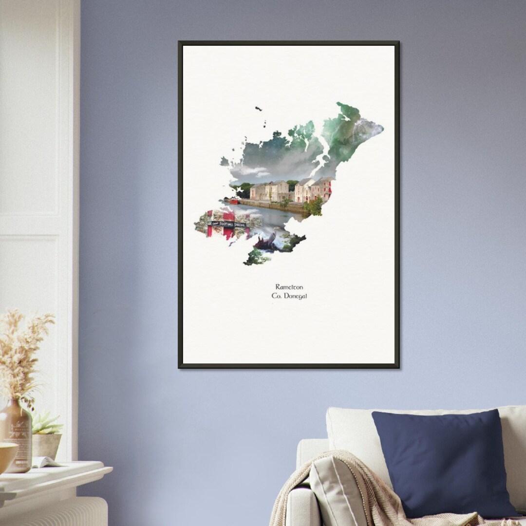 Ramelton Donegal Map Museum-quality Matte Paper Metal Framed - Etsy