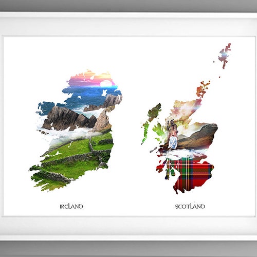 Ireland Map Watercolour Print Watercolor Map Art Ireland Map | Etsy UK