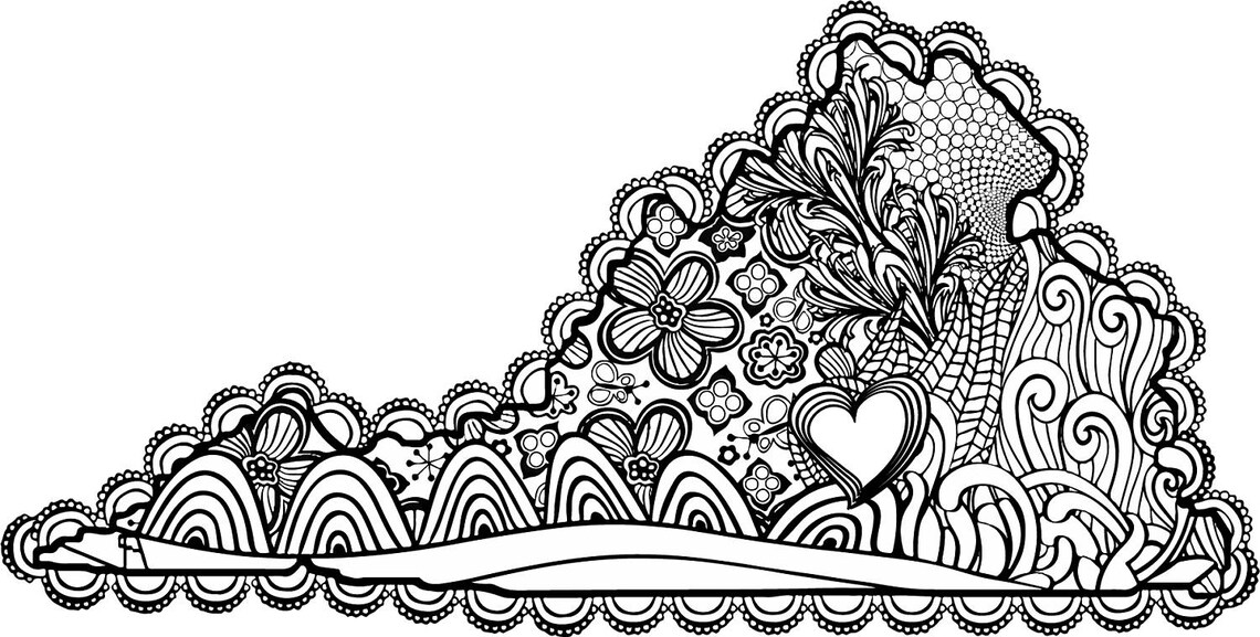 I Heart Virginia Farmville Coloring Page Longwood University - Etsy