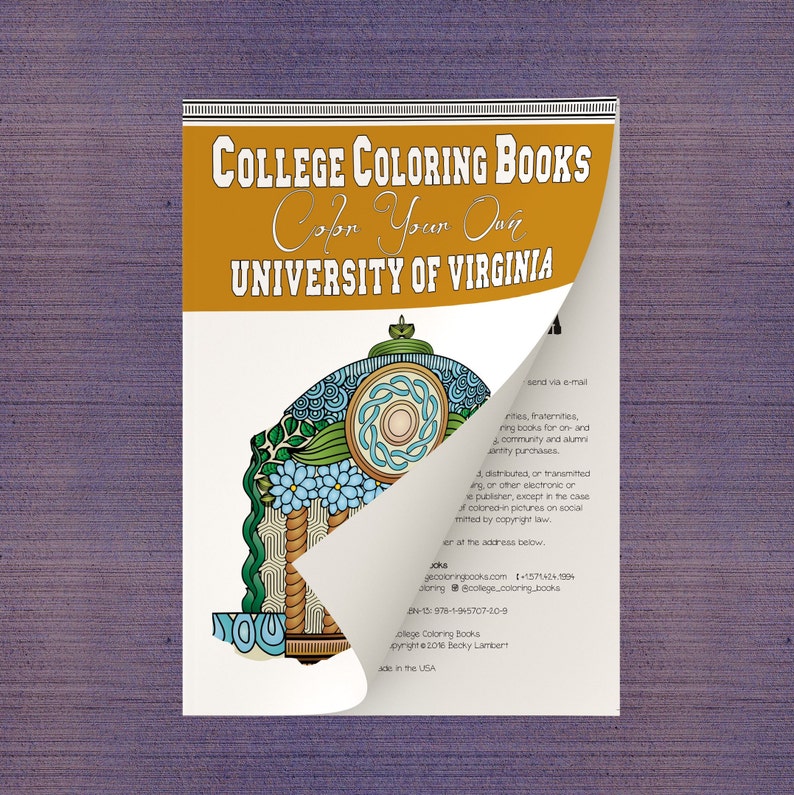 College Coloring Books: Color Your Own University of Virginia UVA Hoos ...