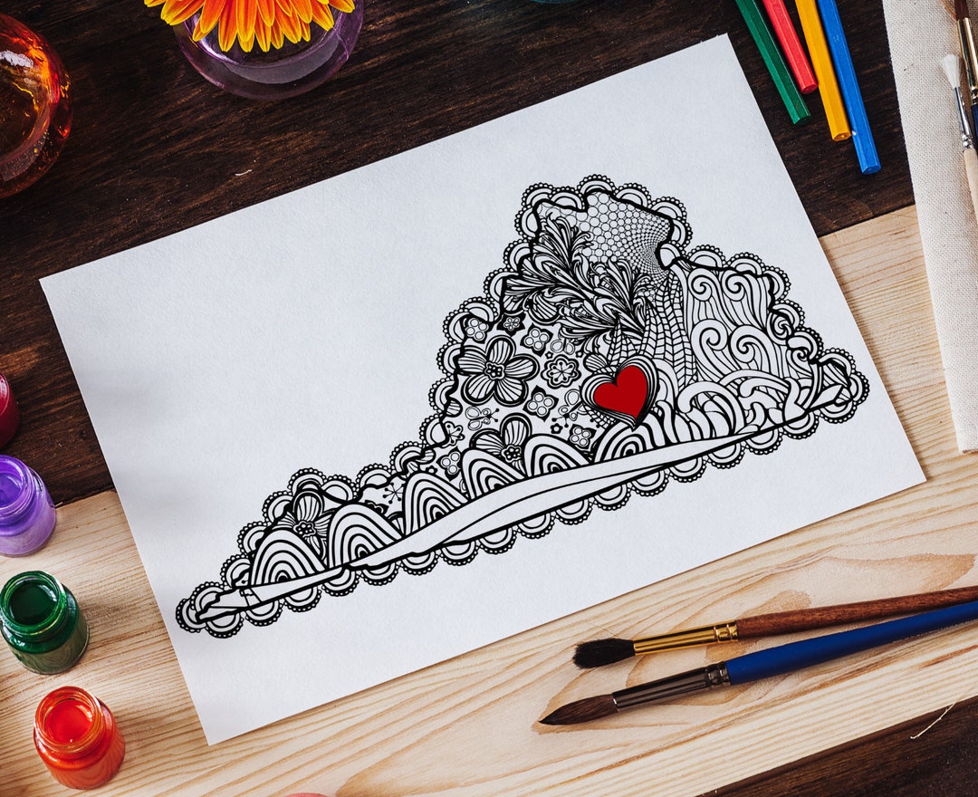 I Heart Virginia Farmville Coloring Page Longwood University Hampden ...