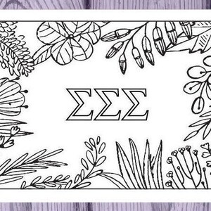 Sigma Sigma Sigma Trisigma Coloring Notecards Sorority | Etsy