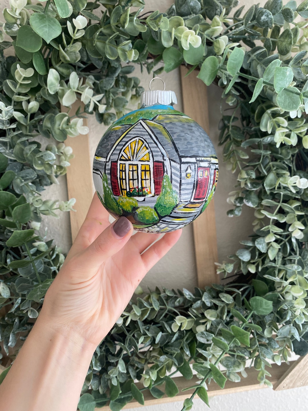 Hand Painted House Portrait Ornament - Etsy