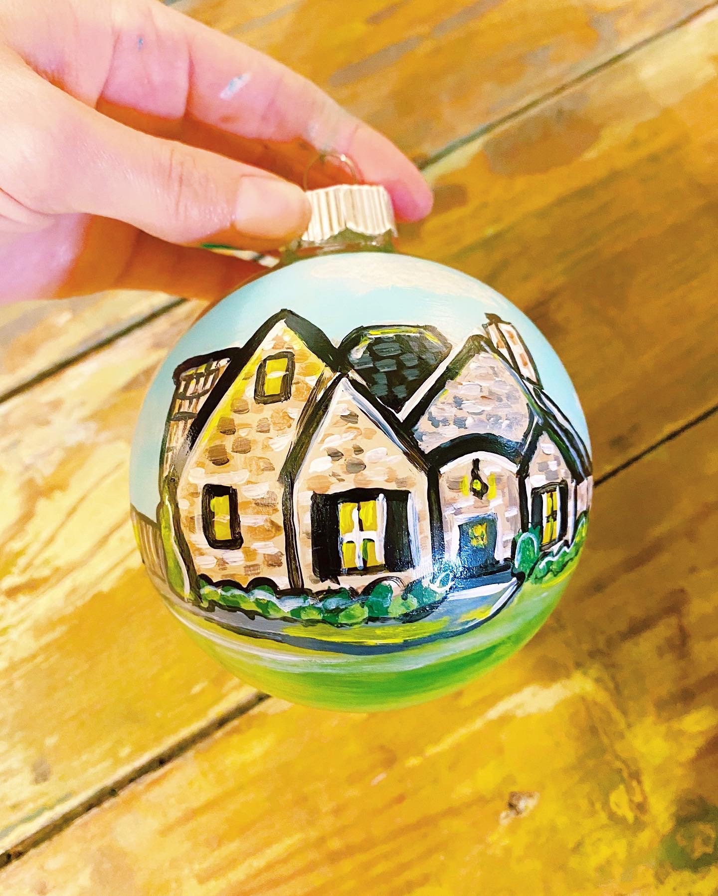 Hand Painted House Portrait Ornament - Etsy