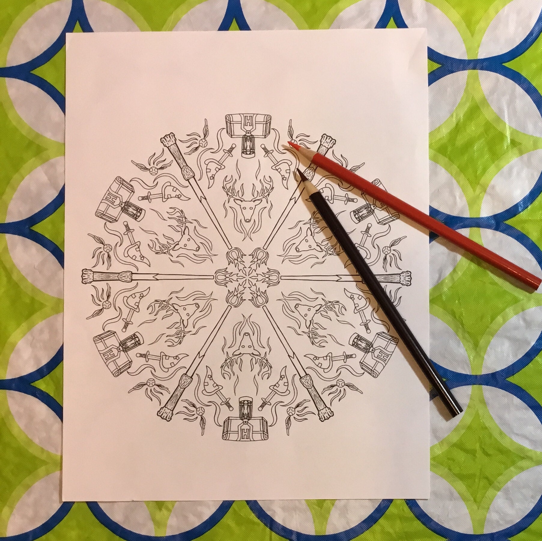 Wizard Mandalas Coloring Pages - Etsy