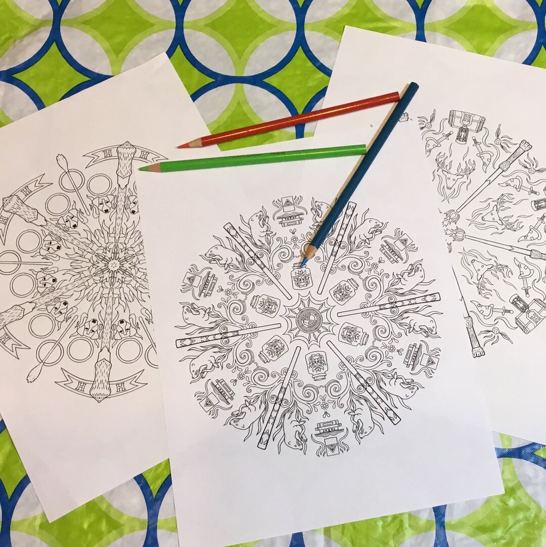 Wizard Mandalas Coloring Pages - Etsy