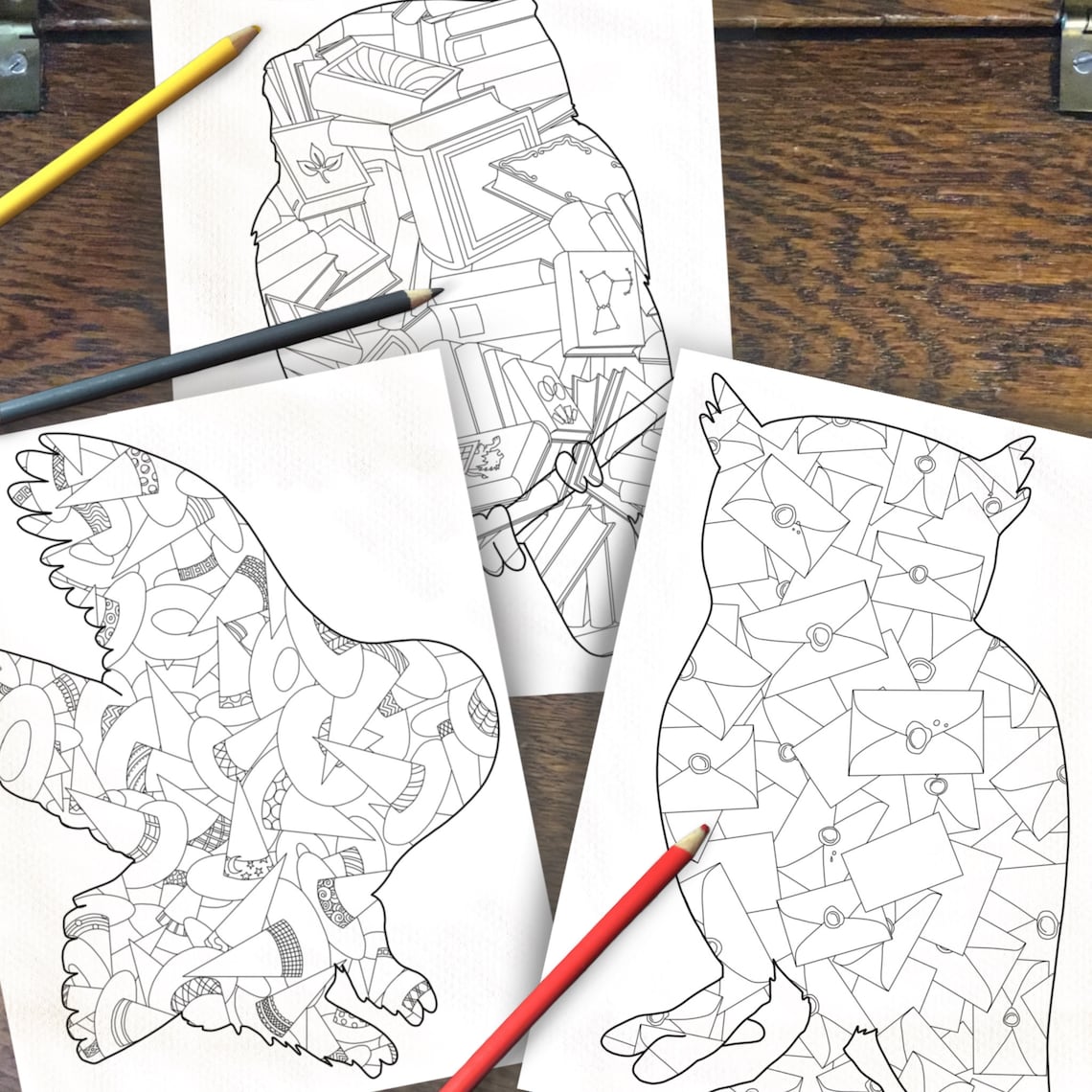 Owls Patterns Coloring Pages - Etsy