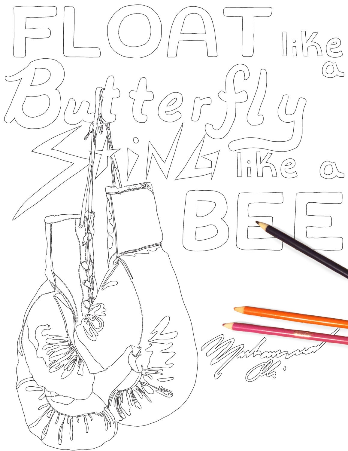 Muhammad Ali Quotes Coloring Pages - Etsy