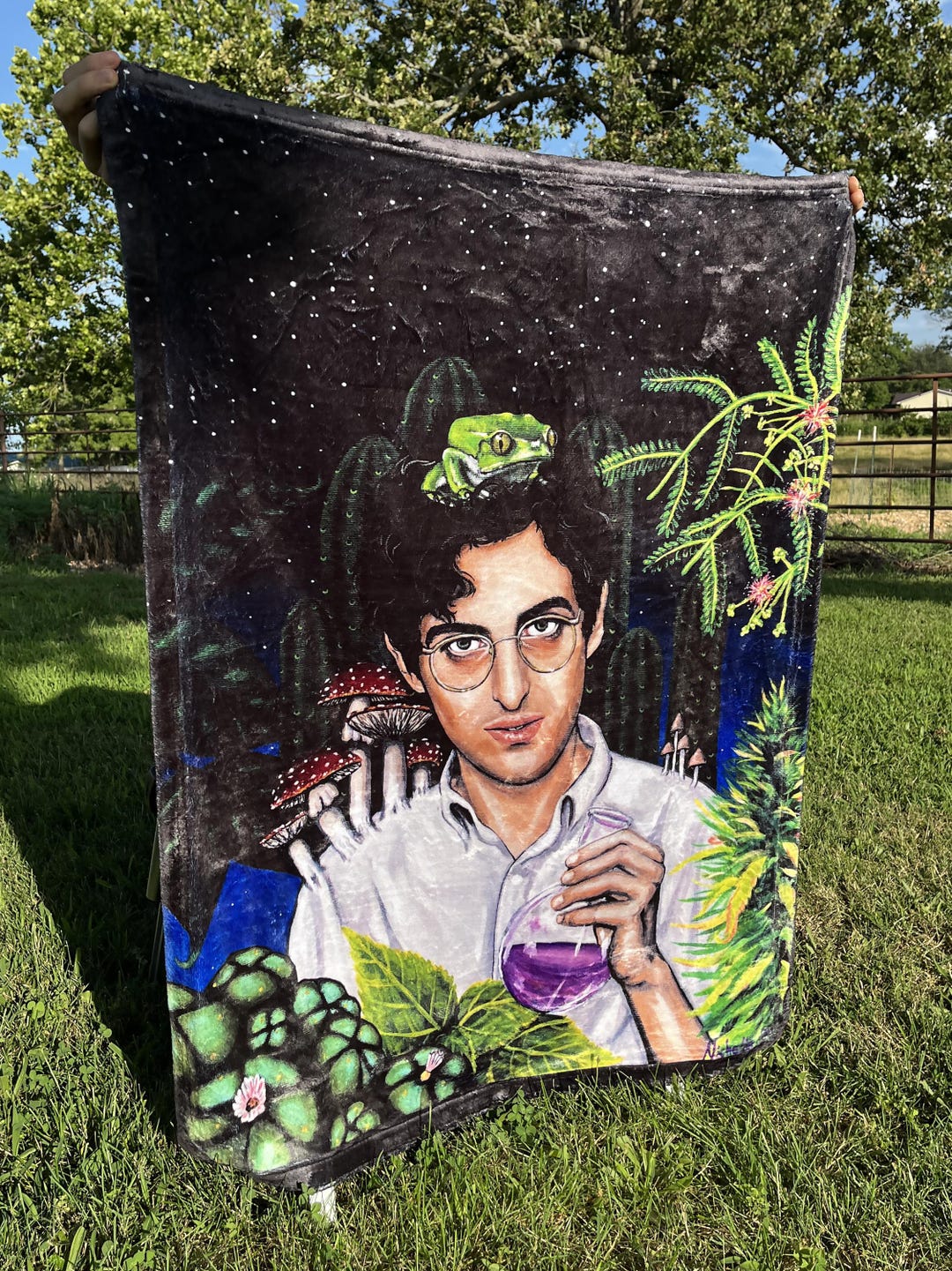 Hamilton Morris Original Art Double Sided Super Soft Velveteen Blankets ...