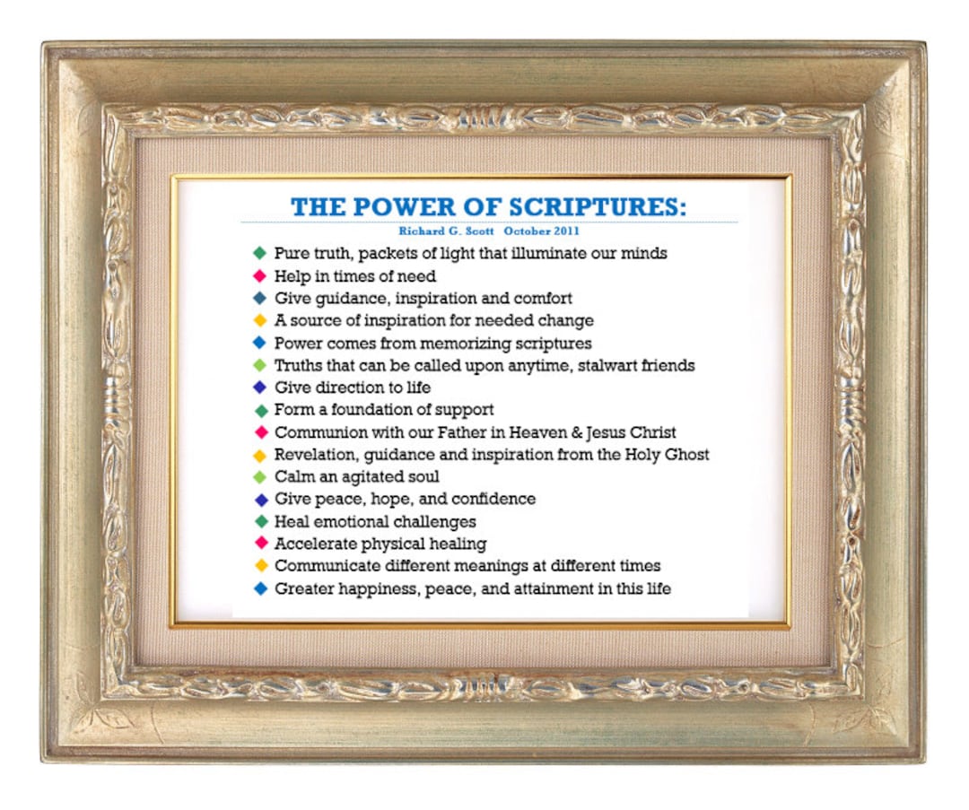 The Power of Scriptures Richard G Scott INSTANT DOWNLOAD Printable ...