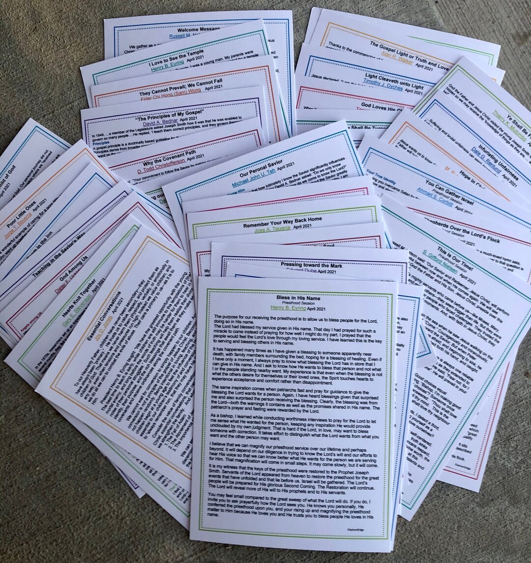 LDS General Conference Notes, Quotes & Reminders (instant Download) - Etsy