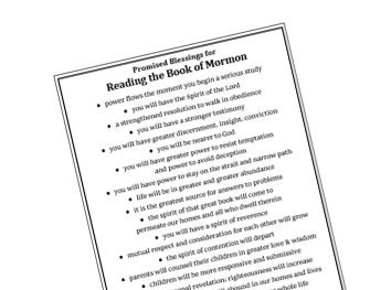 Promised Blessings for Reading the Book of Mormon INSTANT DOWNLOAD ...