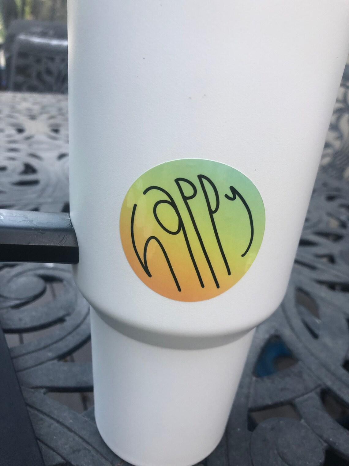 Sticker Vinyl HAPPY Sticker Inspiring Water Bottle Laptop Gift - Etsy