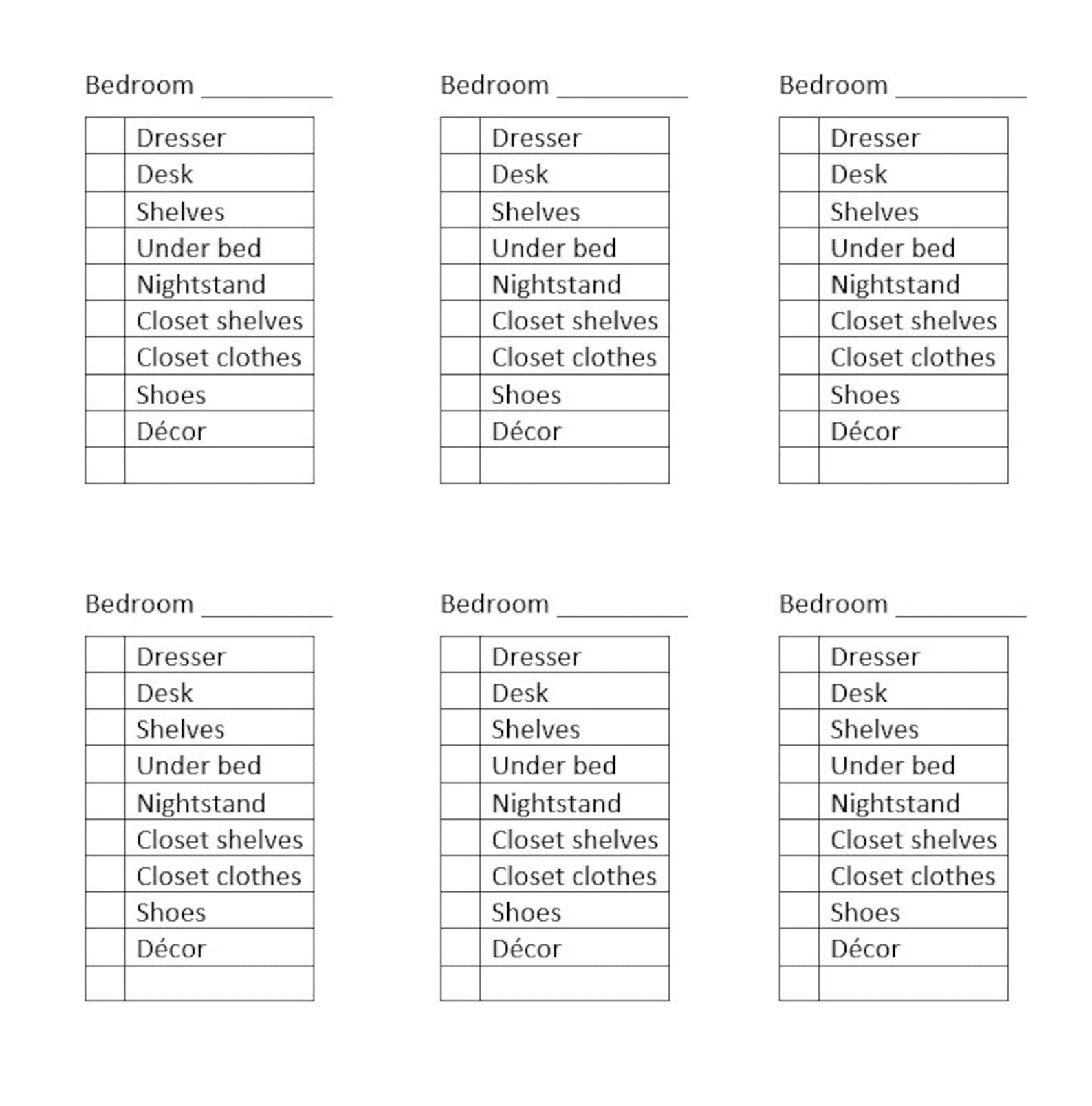 DECLUTTER Home Clean List Organizing INSTANT DOWNLOAD With - Etsy