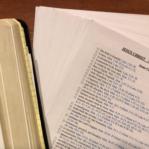 Jesus Christ Topical Guide Reference Sheet Study Sheet INSTANT DOWNLOAD ...