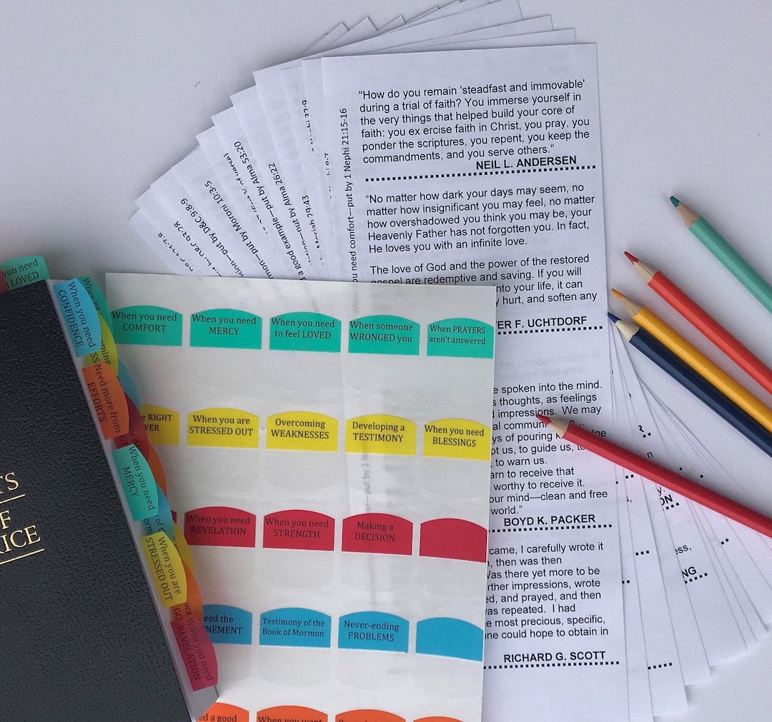 TOPIC TAB Kit —triple Combination Tabs, Quotes, Instructions. Young ...