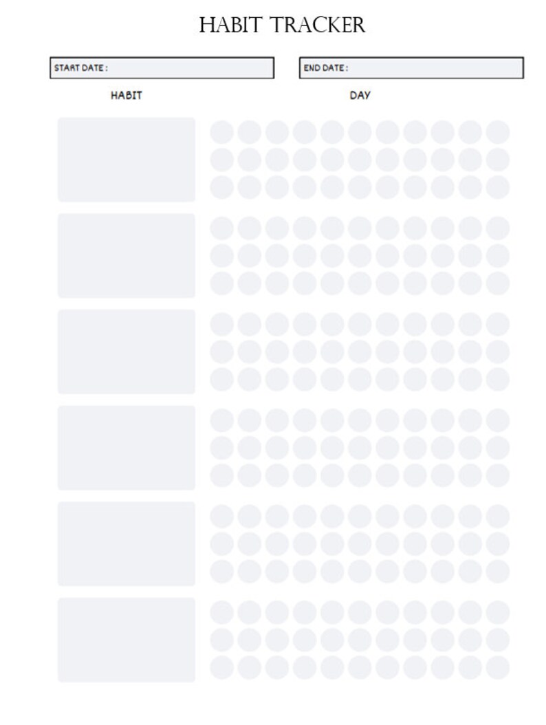 HABIT TRACKER Printable, Digital, Download 4 Pages Included - Etsy