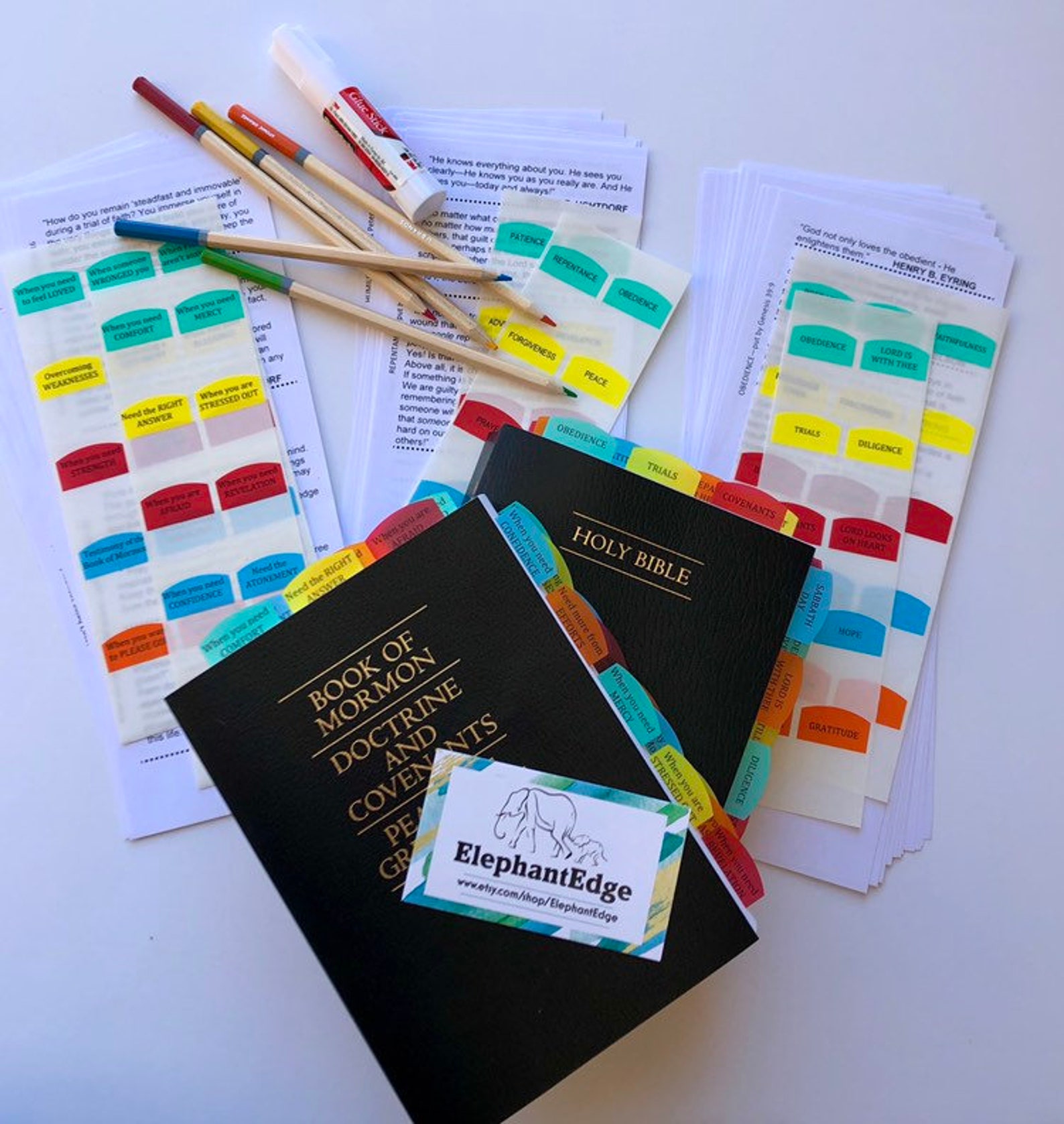DIY Kit QUAD Topic Tab Set Book of Mormon, Doctrine and Covenants, Old ...
