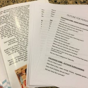 Personal History Questions INSTANT DOWNLOAD Printable --write, or Type ...