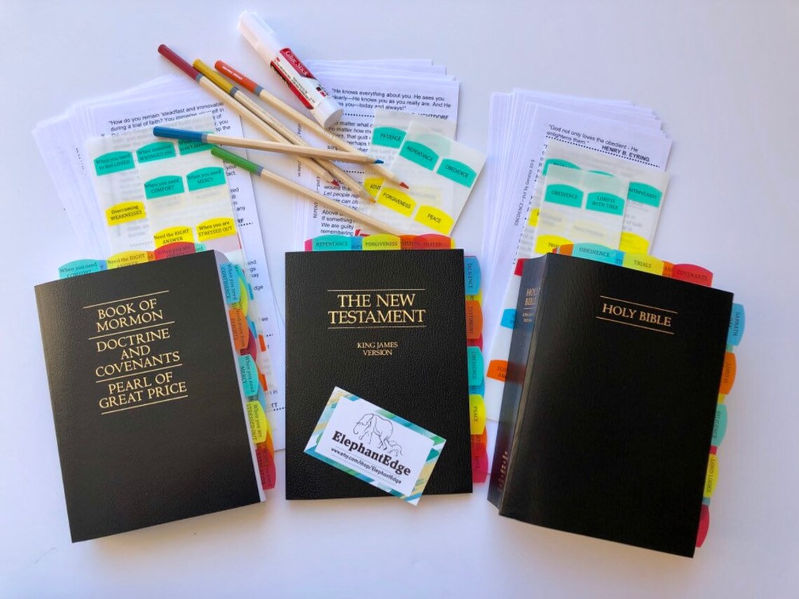DIY Kit QUAD Topic Tab Set Book of Mormon, Doctrine and Covenants, Old ...