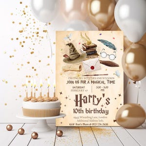 Wizard Birthday Invitation | Edit in Canva | 5 X 7 " Birthday ...