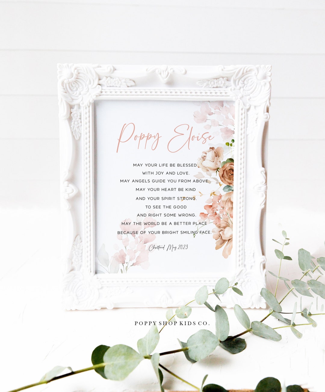 Baptism Print | Christening Blessing Print | 8 X 10 Print Gift ...