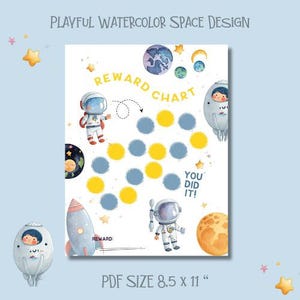 Watercolor Playful Space Reward Chart | Printable Playful Space ...