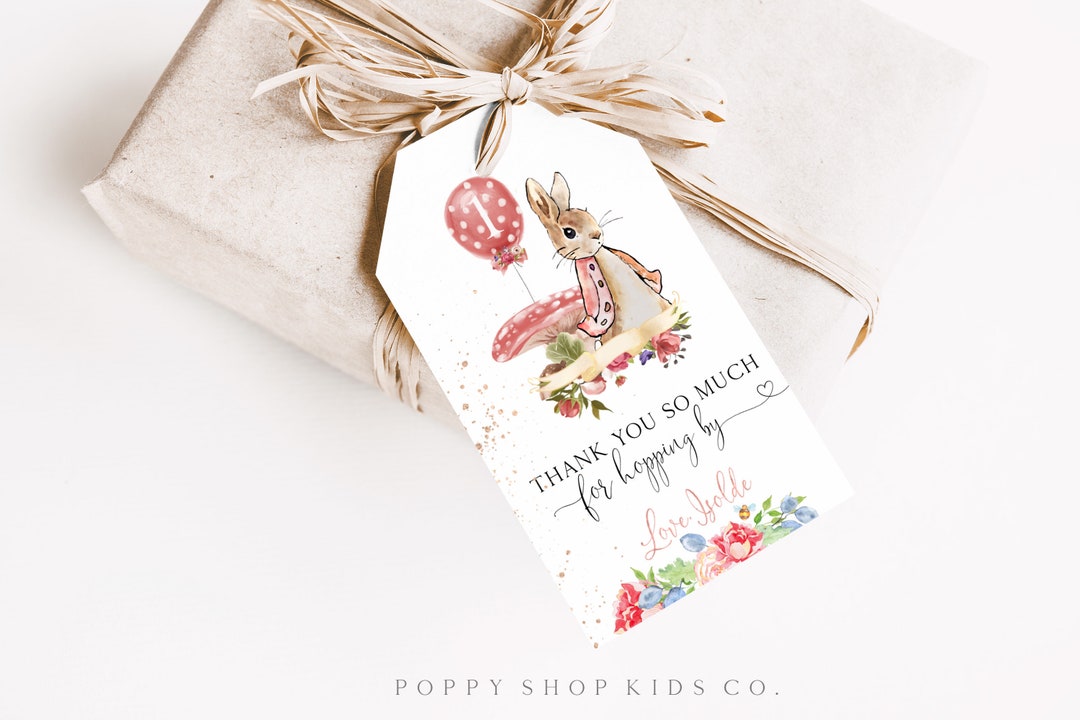 Flopsy Bunny 1st Bunny Gift Tag Set INSTANT DOWNLOAD | Birthday Favor ...