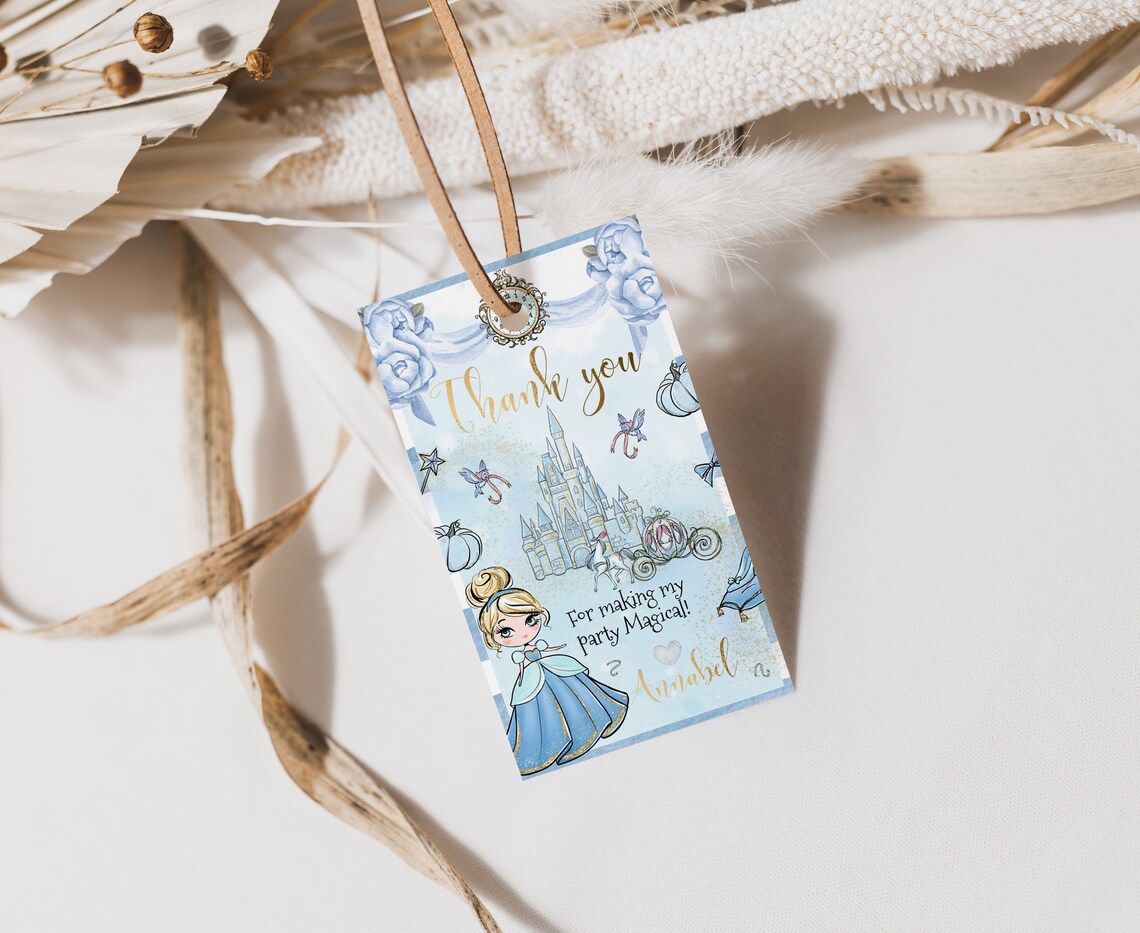 Watercolor Princess Favor Tag Set INSTANT DOWNLOAD | Thank You Tag ...