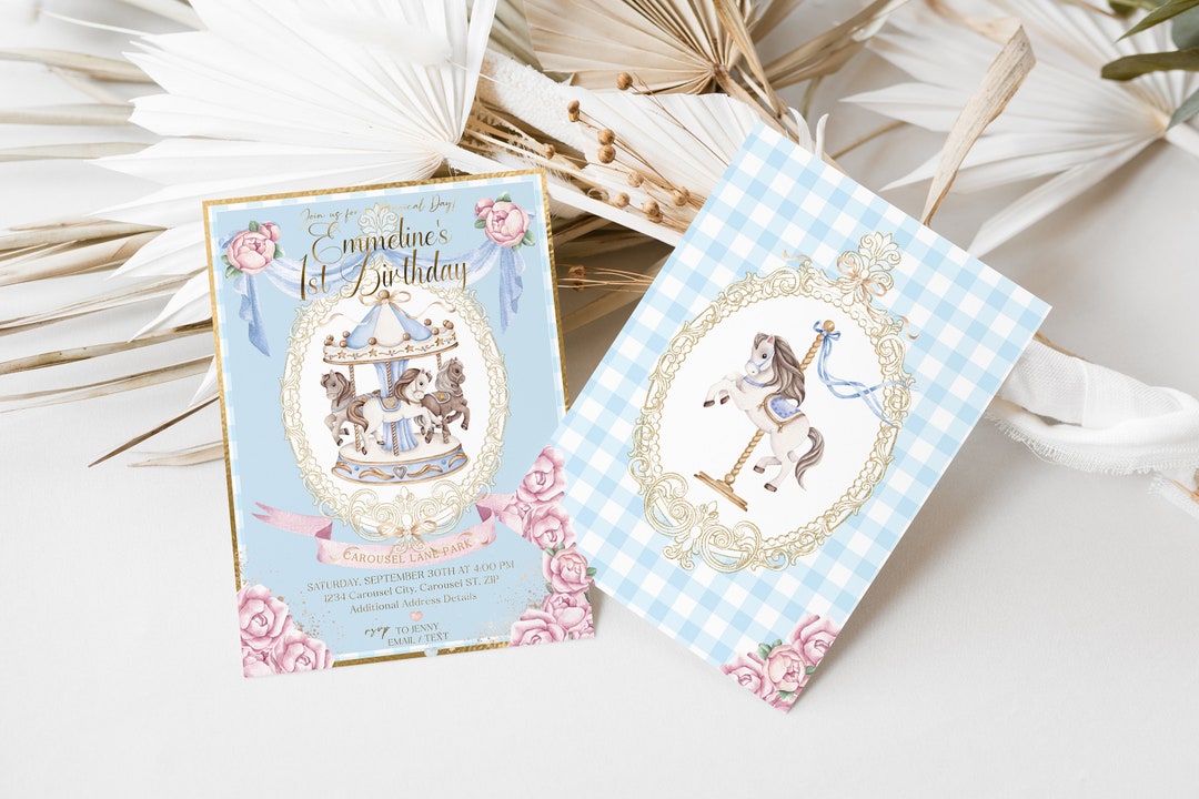 Magical Day Carousel First Birthday Invitation INSTANT DOWNLOAD ...
