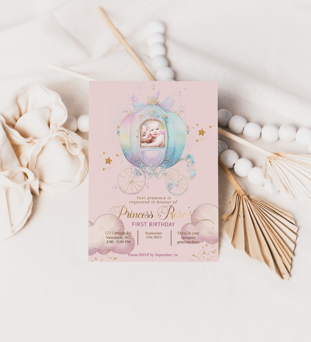 Fairytale Princess Birthday Invitation | INSTANT DOWNLOAD | First ...