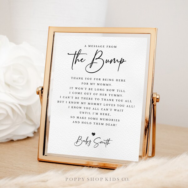 Message From the Bump Baby Shower - Etsy