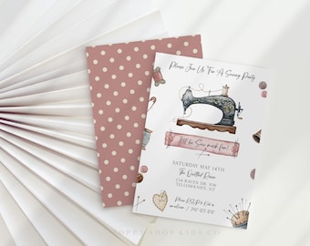 Quilting / Sewing 5x7 Invitation - Etsy