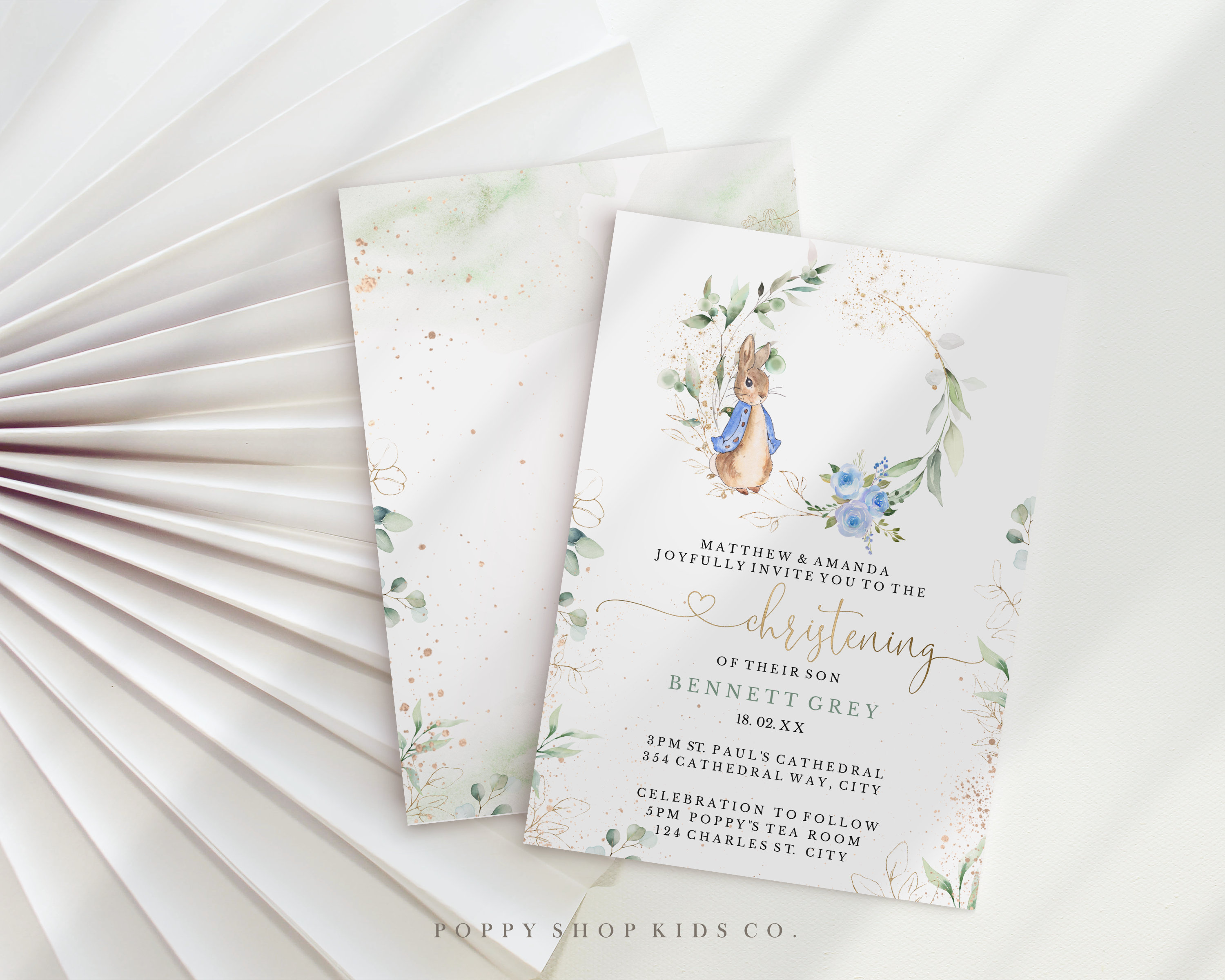 Christening Invitation Peter Rabbit INSTANT DOWNLOAD / - Etsy UK