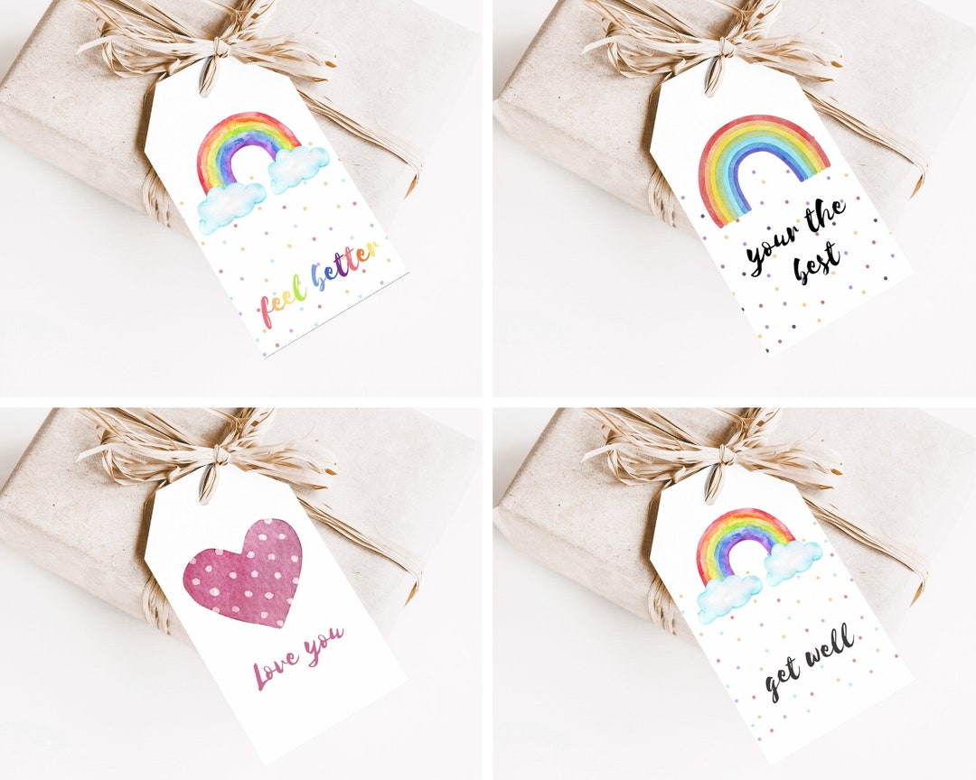 Get Well | Feel Better Gift Tag Set | INSTANT DOWNLOAD | Get Well Tag ...