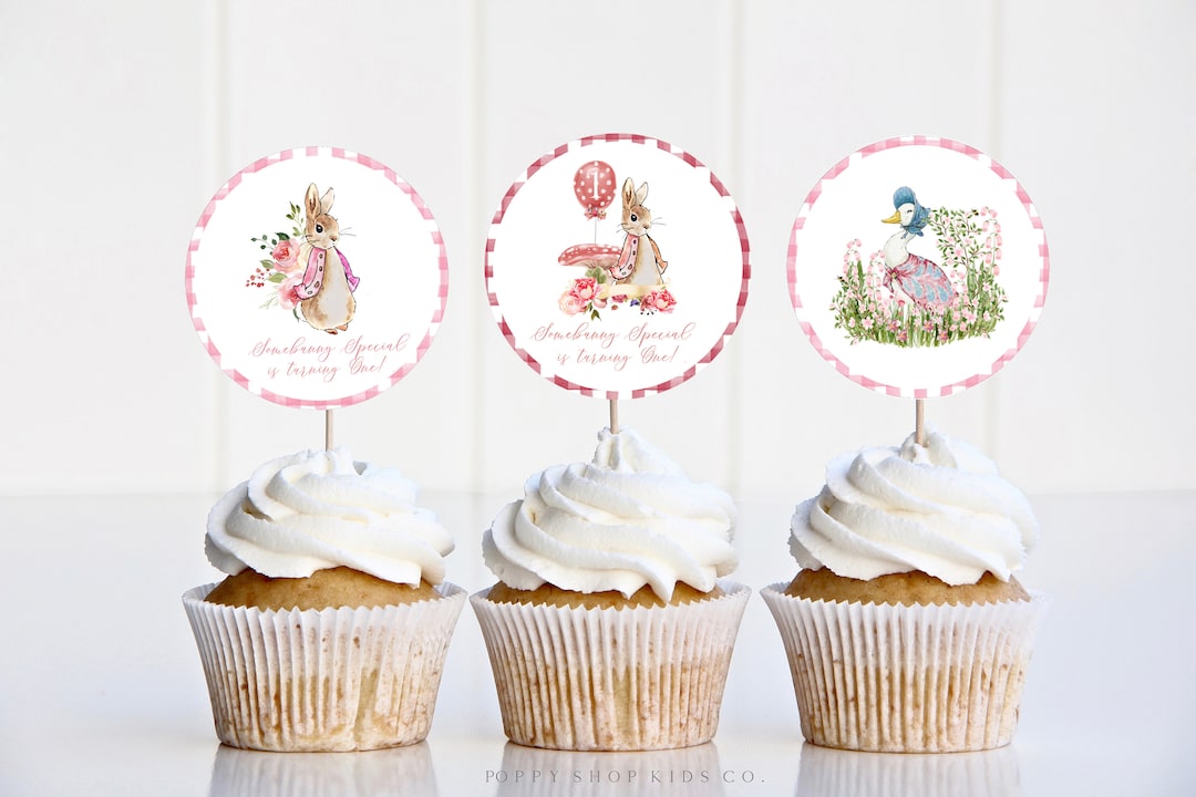 Flopsy First Birthday Cupcake Cake Toppers | INSTANT DOWNLOAD | 1st ...