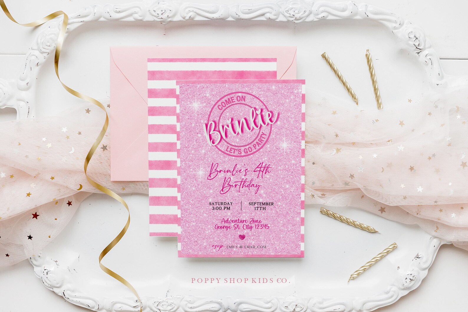 Pink Sparkle Birthday Bundle | Birthday Décor Party Printable Template ...