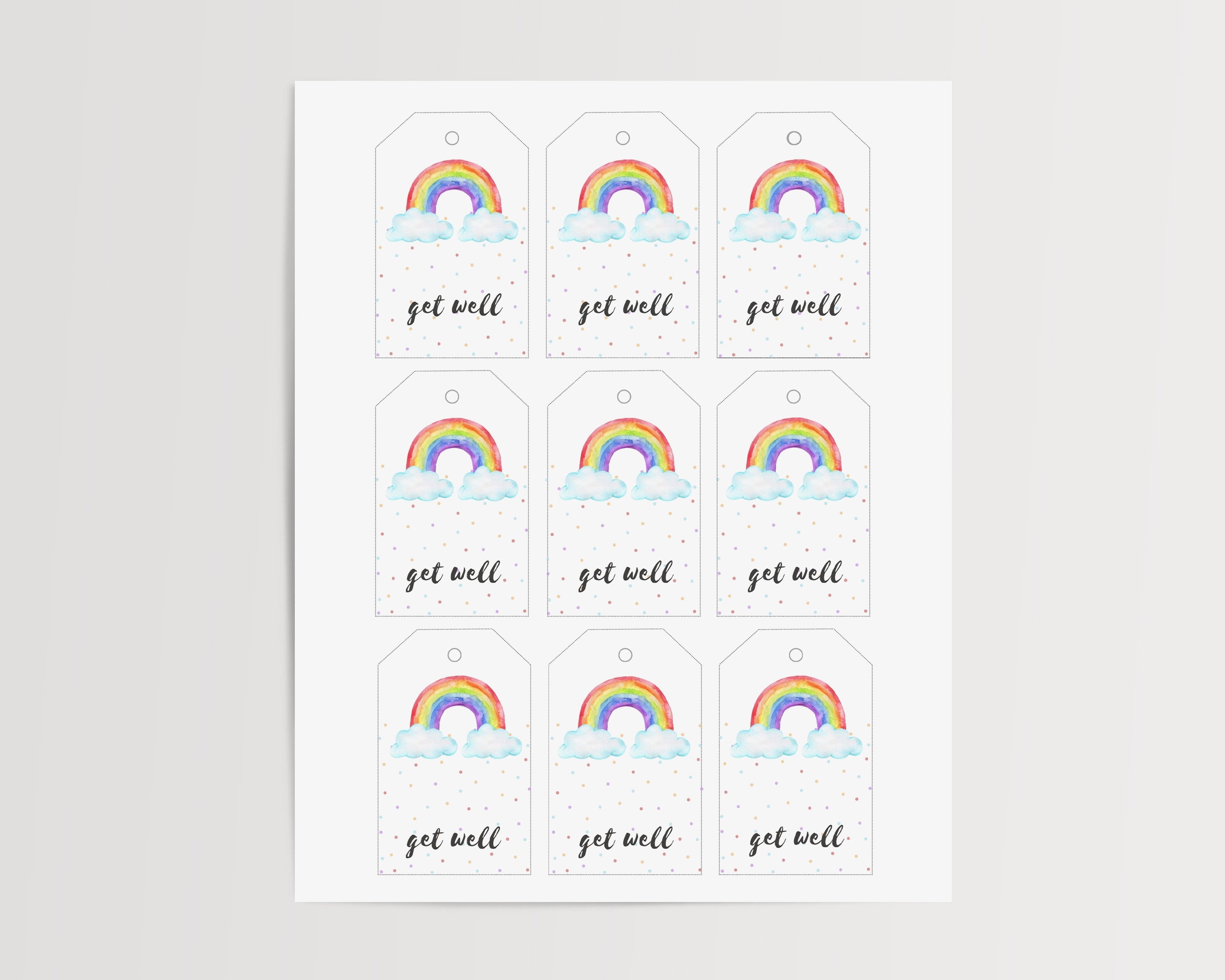 Get Well | Feel Better Gift Tag Set | INSTANT DOWNLOAD | Get Well Tag ...