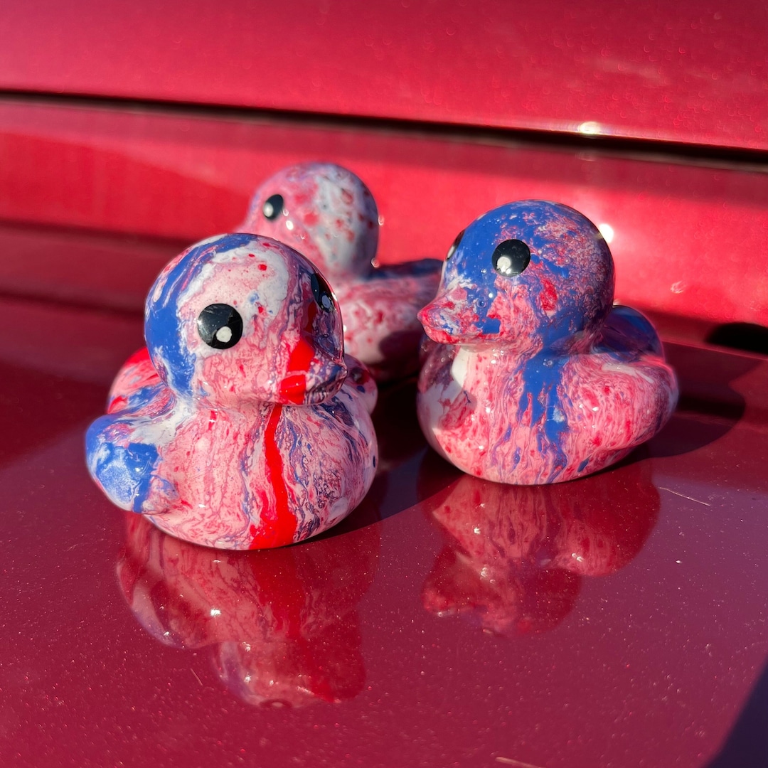 USA Hydro-dipped Ducks | Red, White, & Blue Hand-painted Ducks - Etsy