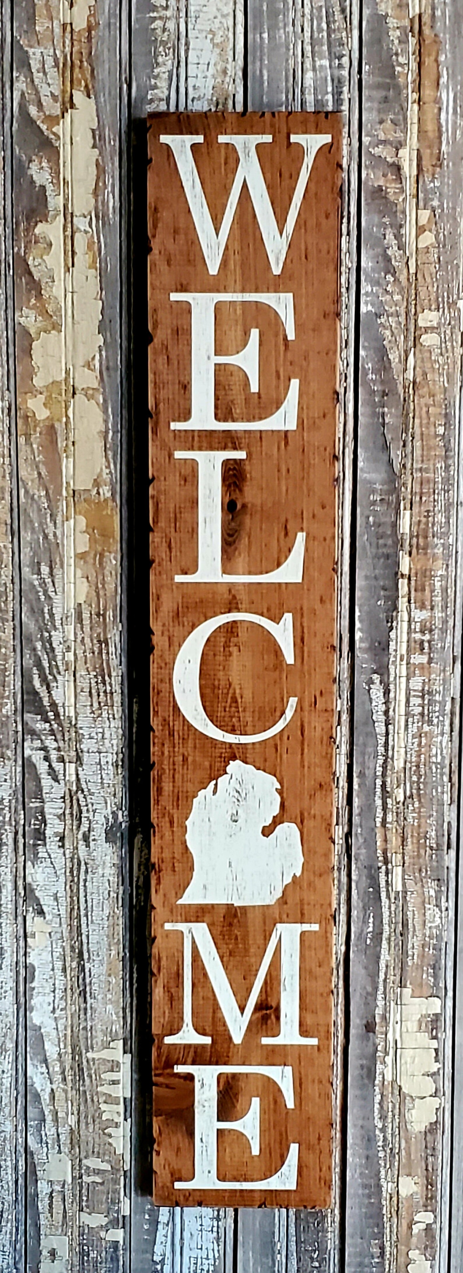 Michigan Welcome Sign With or Without the UP. Rustic Welcome - Etsy