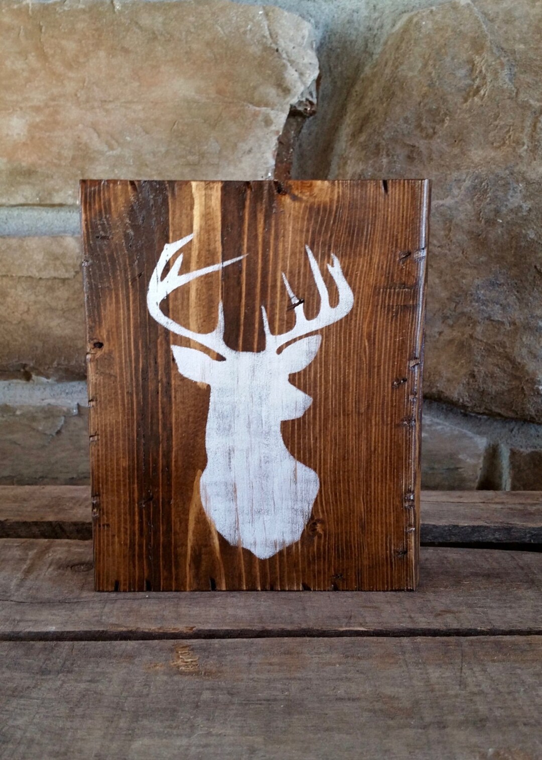 Buck Head, , Hunting, Man Cave, Outdoors, Deer, Block Shelf Sitter ...