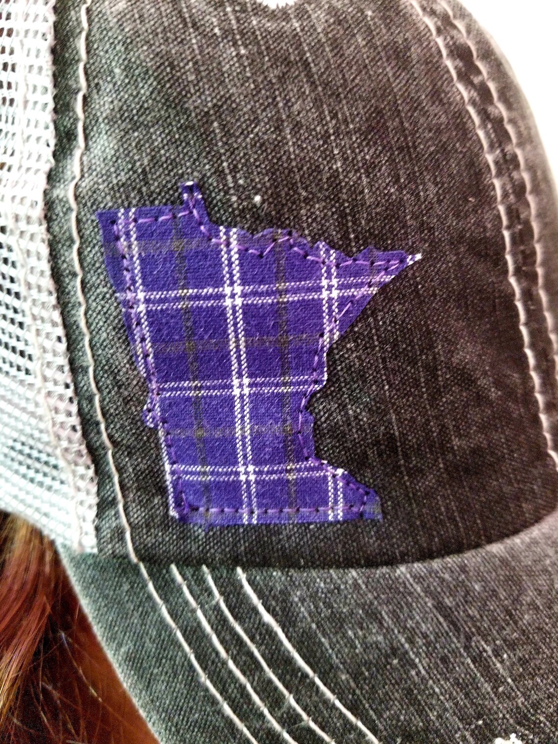 Minnesota Distressed Trucker Hat, SKOL ,purple Pride, MN State Hat ...
