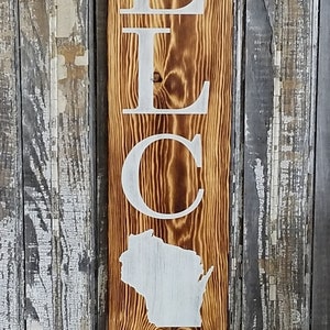 Wisconsin Welcome Sign, Any State Welcome Sign, Farmhouse Rustic Home ...