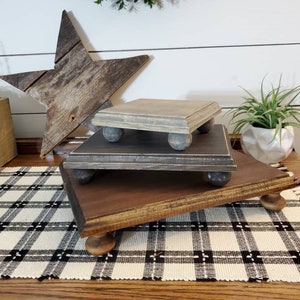 Rustic Farmhouse Style Riser, Wood Pedestal Tray, Wood Tray Decor ...