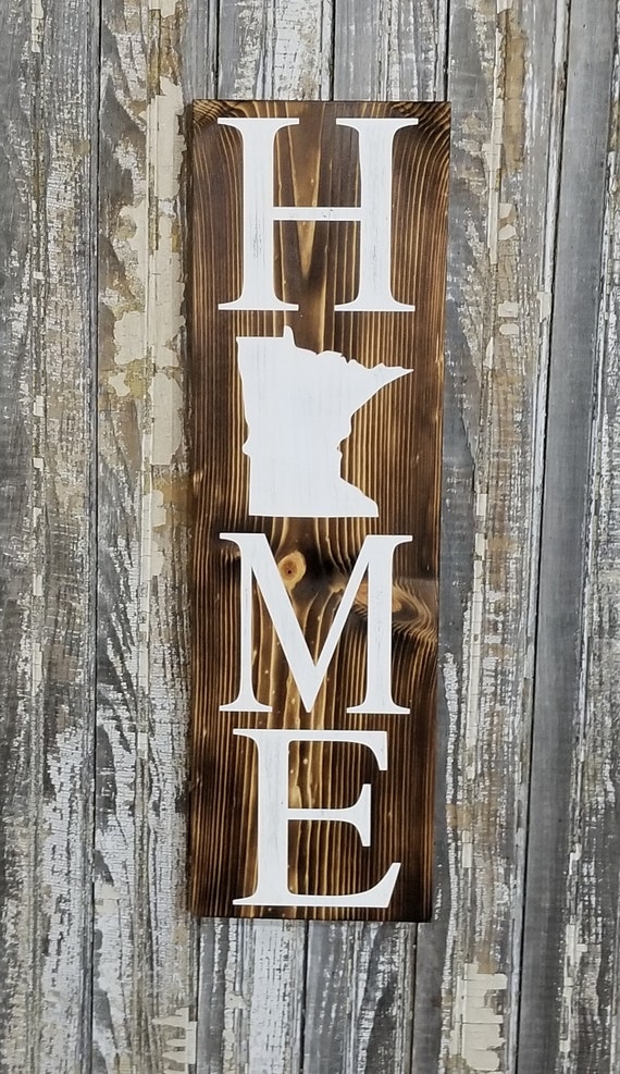Any State Home Sign Cedar Minnesota Home Sign Rustic Home | Etsy