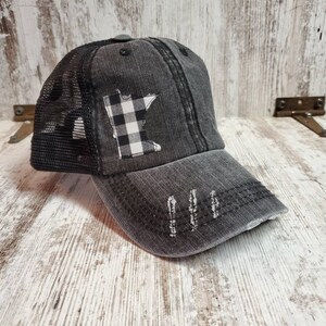 Distressed Minnesota Trucker Hat,any State Trucker Hat, Buffalo Plaid ...